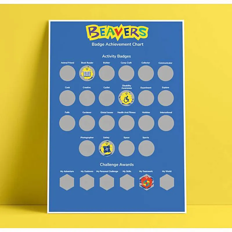Beaver Scouts A3 Scratch Off Badge Achievement Poster
