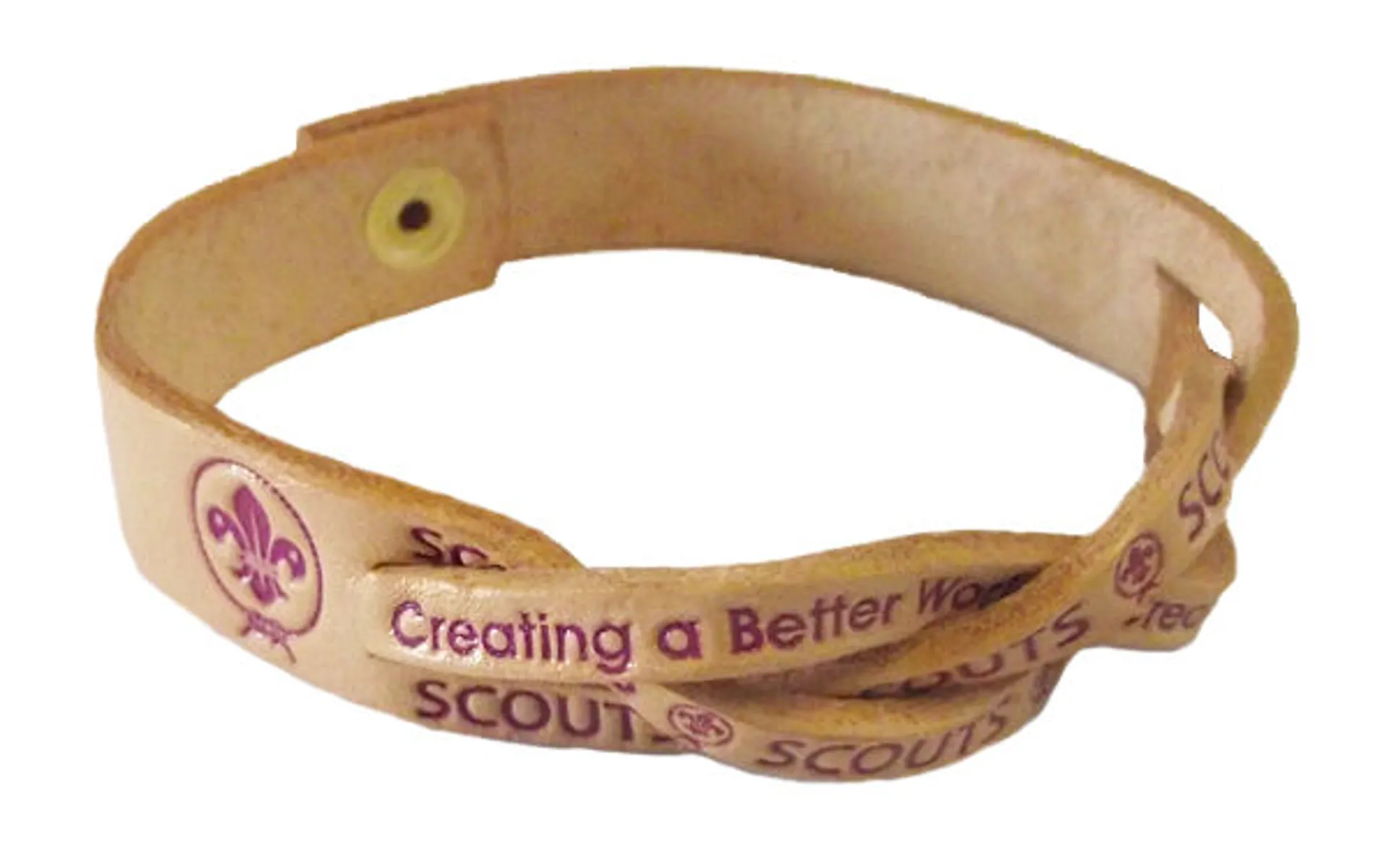 World Scout Leather Wristband